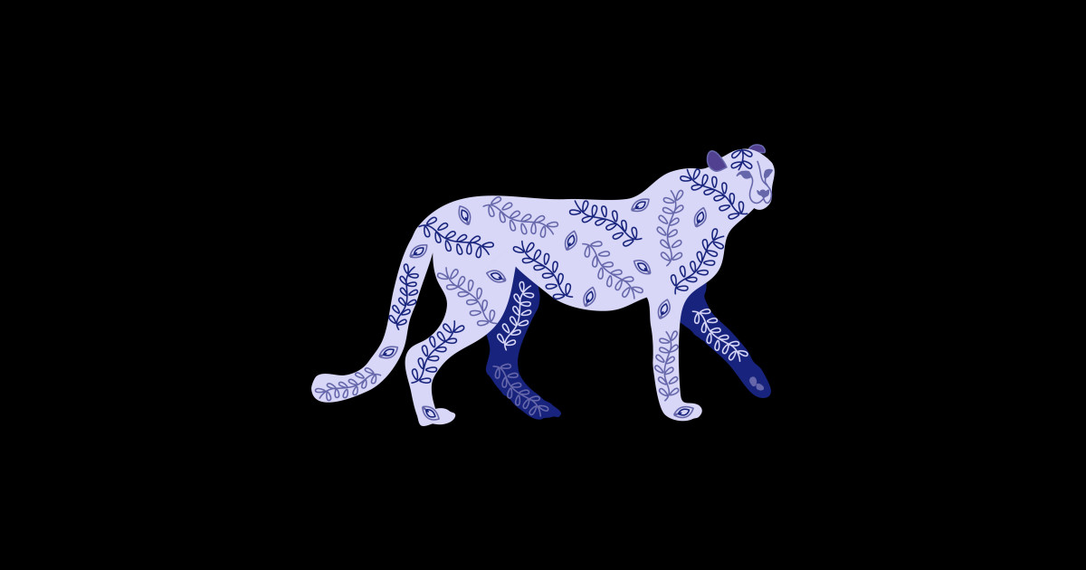 Very Peri Panther with henna motifs - Very Peri - Sticker | TeePublic