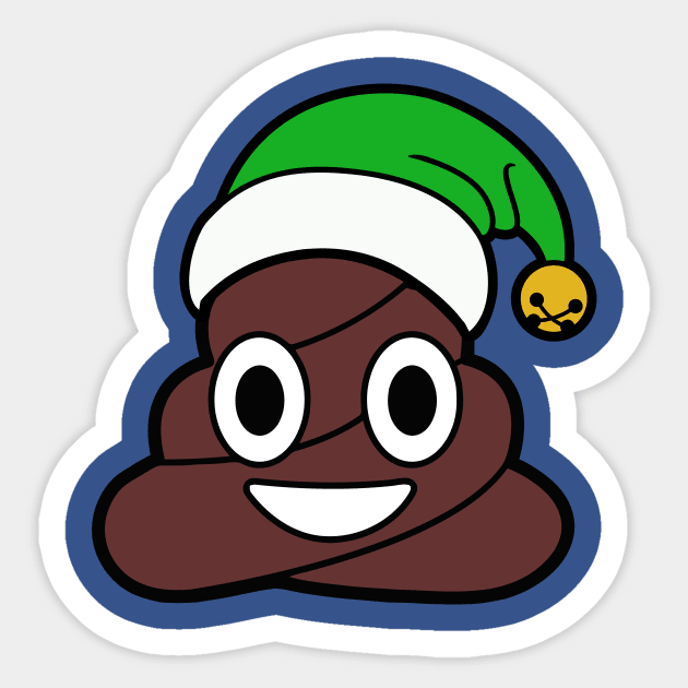 Christmas Poop Emoji - Christmas - Sticker | TeePublic
