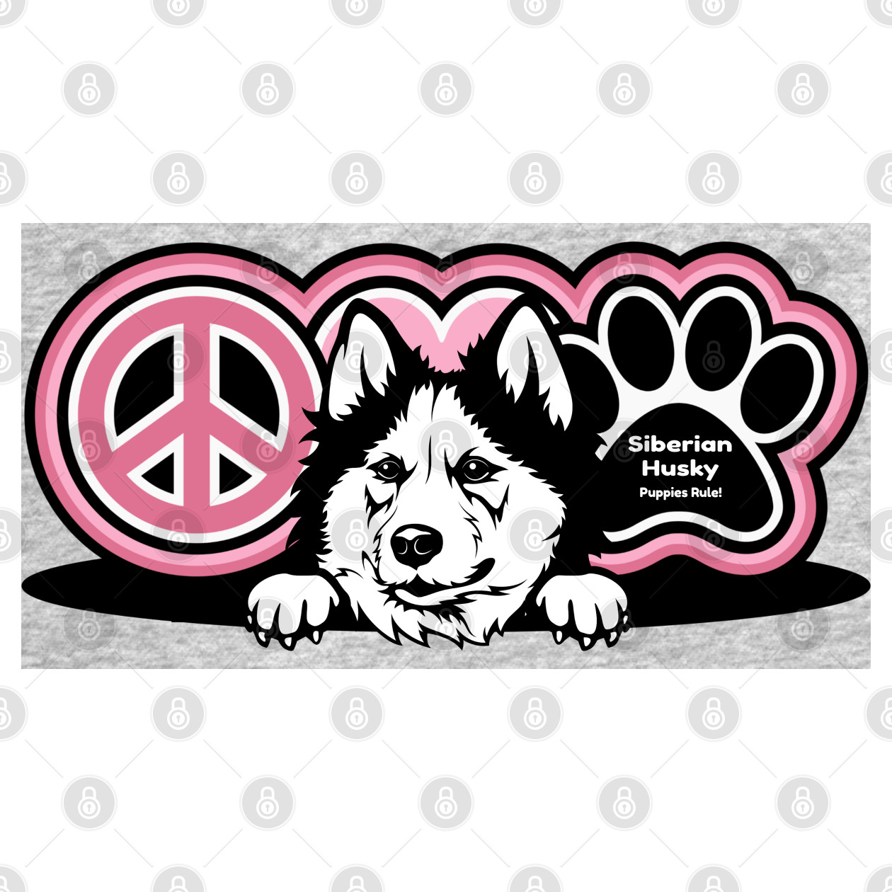 Siberian Husky Dog Breed Peace Love Paw ( Puppies Rule! ) - Siberian ...
