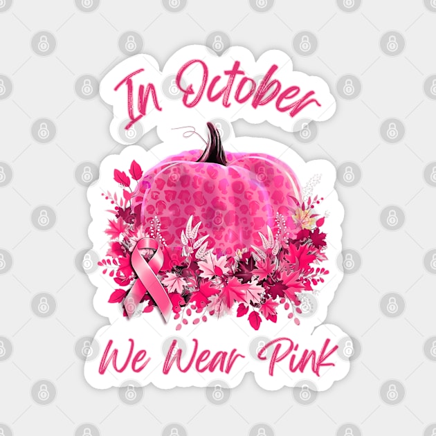 Breast Cancer Awareness Month Pumpkin color leopard pink, autumn is ...