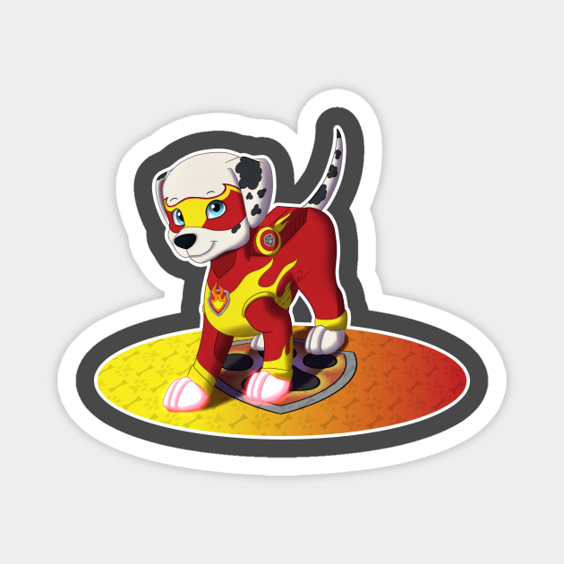Paw Patrol 'Mighty Pup' Marshall - Paw Patrol - Magnet | TeePublic
