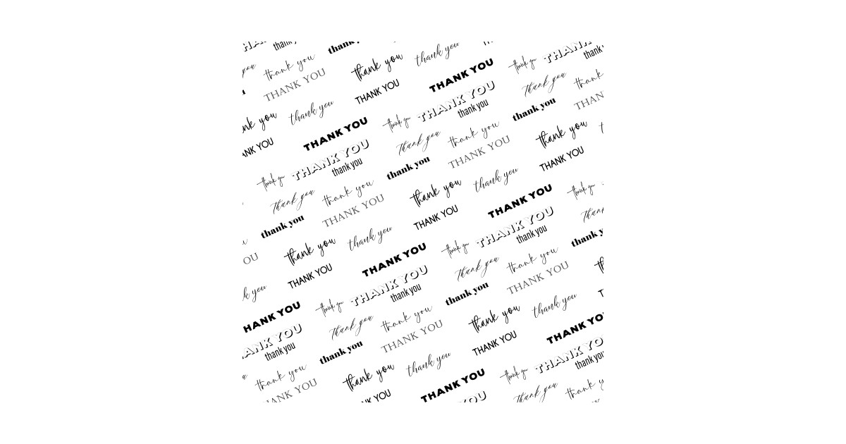 Thank you text pattern black and white typography script - Text Pattern ...