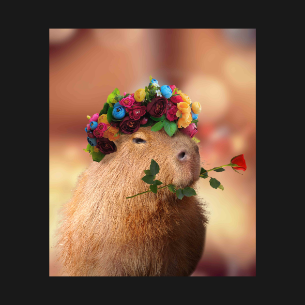 Capybara Flower Crown Rose Flowers - Capybara Flower Crown Rose Flowers ...