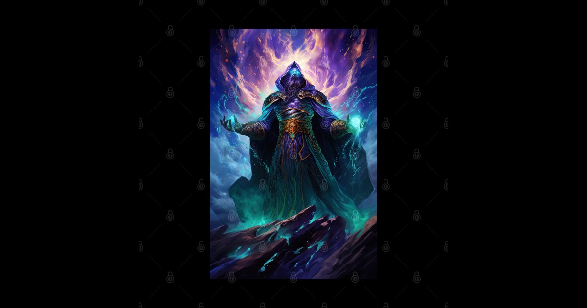 space wizard with shining eyes - Tshirtdesign - Sticker | TeePublic