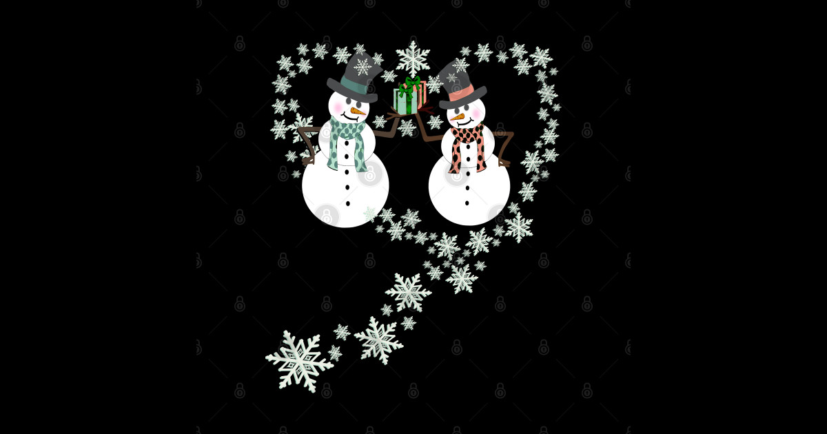 Cute Snowman Couple Wintertime - Cute Snowman - Sticker | TeePublic