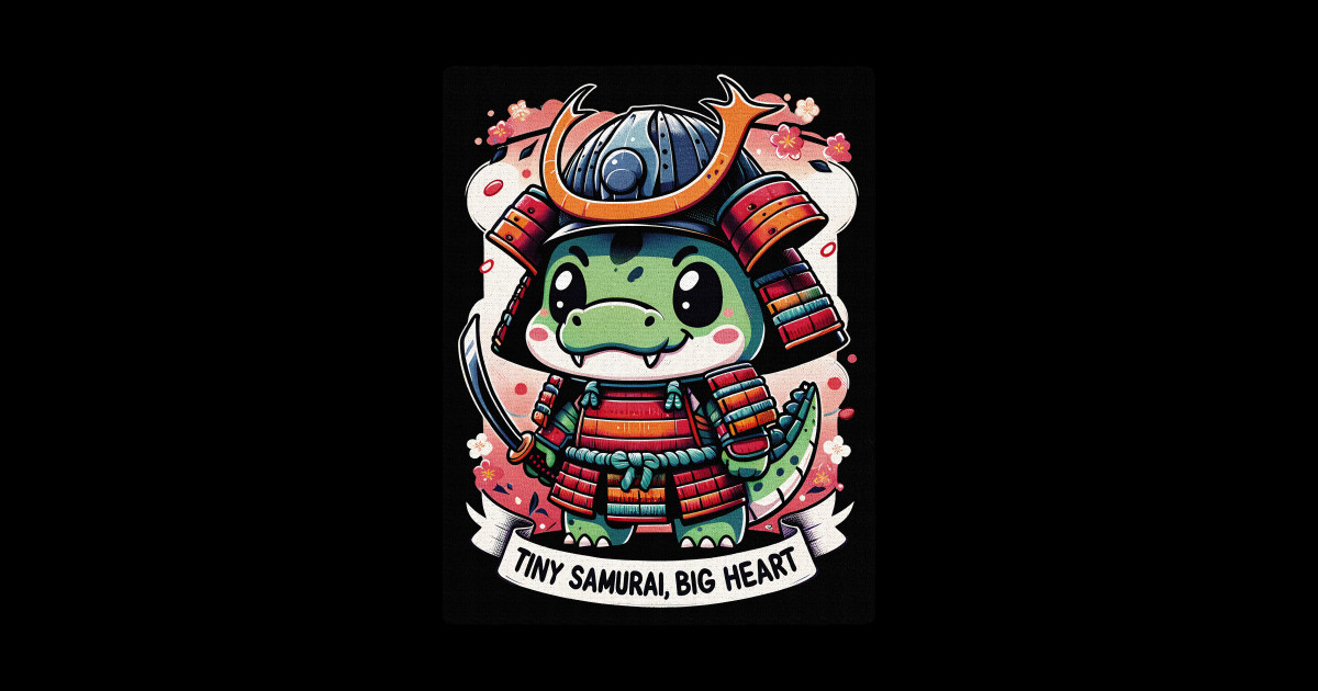 Kawaii Crocodile Samurai Cute Alligator with Katana - Samurai Kawaii ...