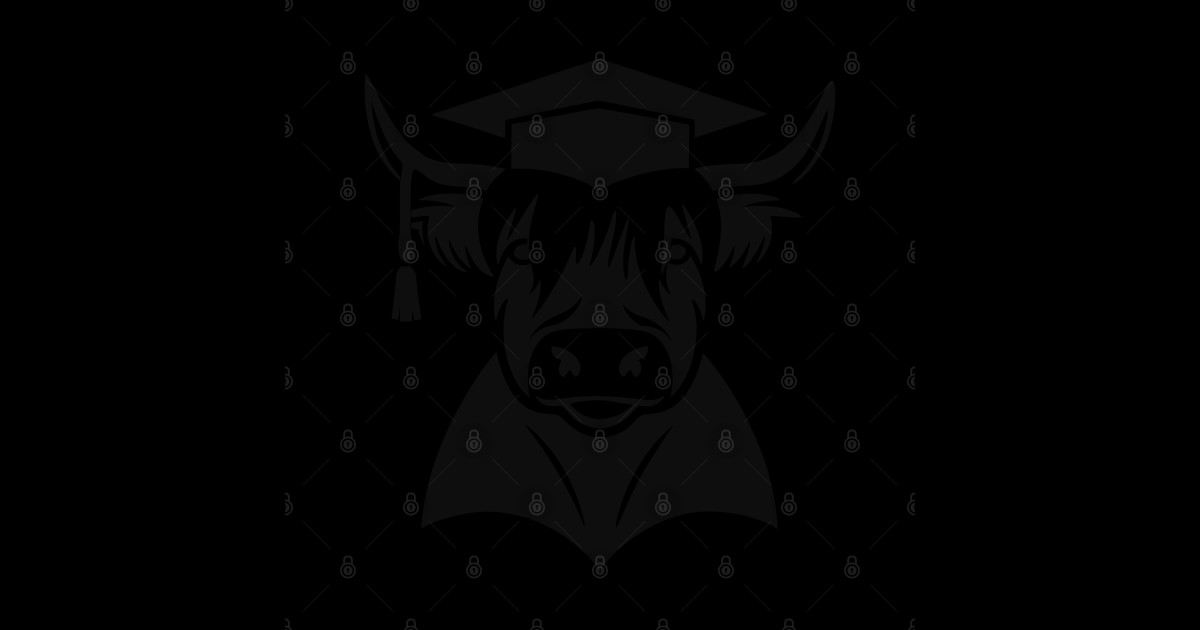 Highland Cow Graduate - Highland Cow - Sticker | TeePublic