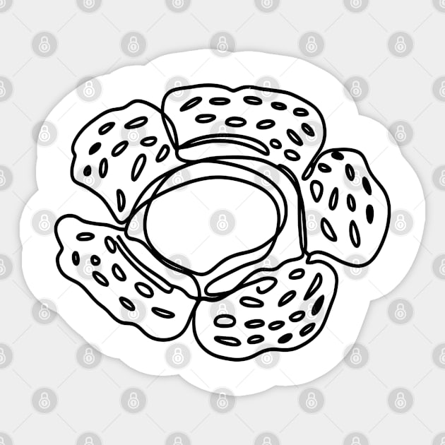Rafflesia Bloom Line Drawing - Flower - Sticker | TeePublic