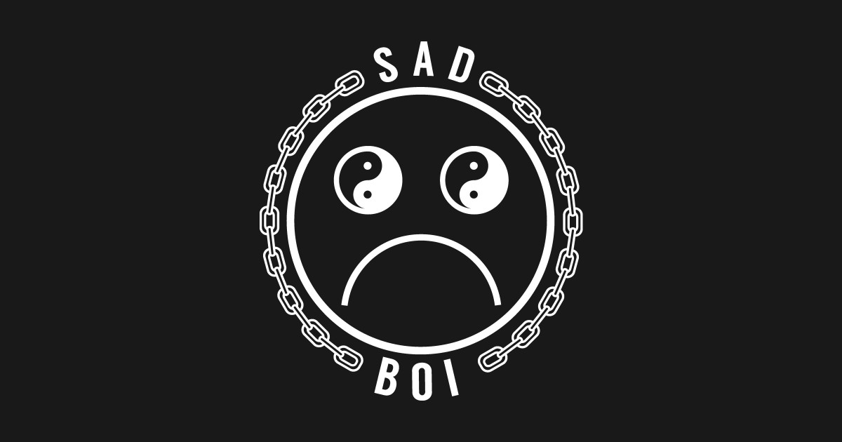 Sad Boi on Black - Smile - Tapestry | TeePublic