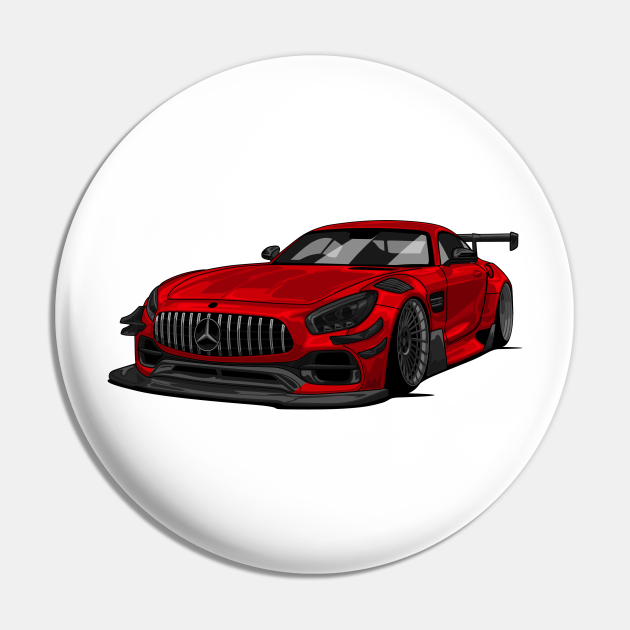 Mercedes AMG GTS widebody Stance Race car - Amg - Pin | TeePublic