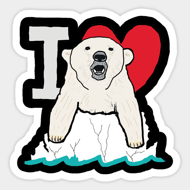 I Love Polar Bears - Polar Bear - Sticker | TeePublic