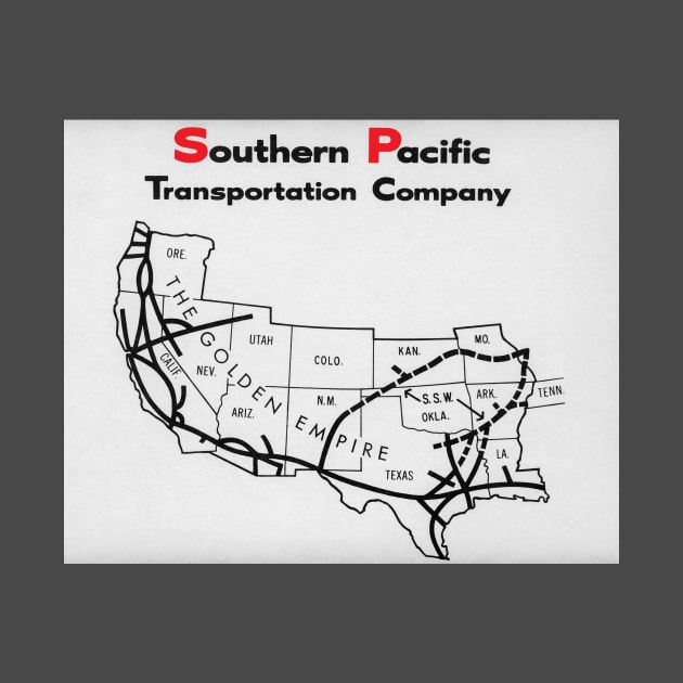 1981 Southern Pacific Route Map - Southern Pacific - T-Shirt | TeePublic