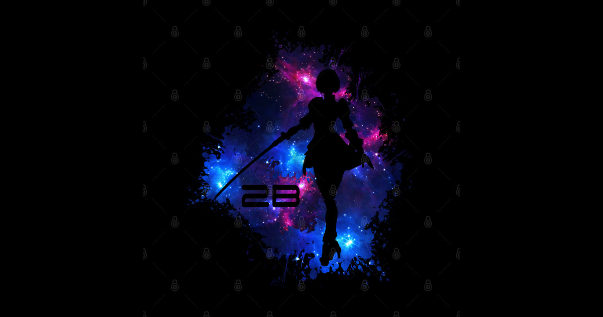 2B - Galaxy - 2b Nier Automata - Sticker | TeePublic