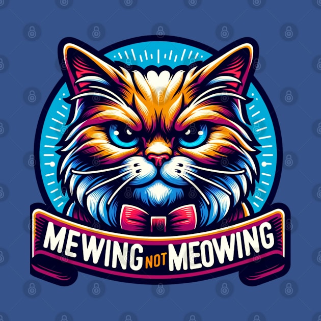 Mewing Not Meowing Funny Cat Meme Looksmaxxing Mogging - Mewing Not ...