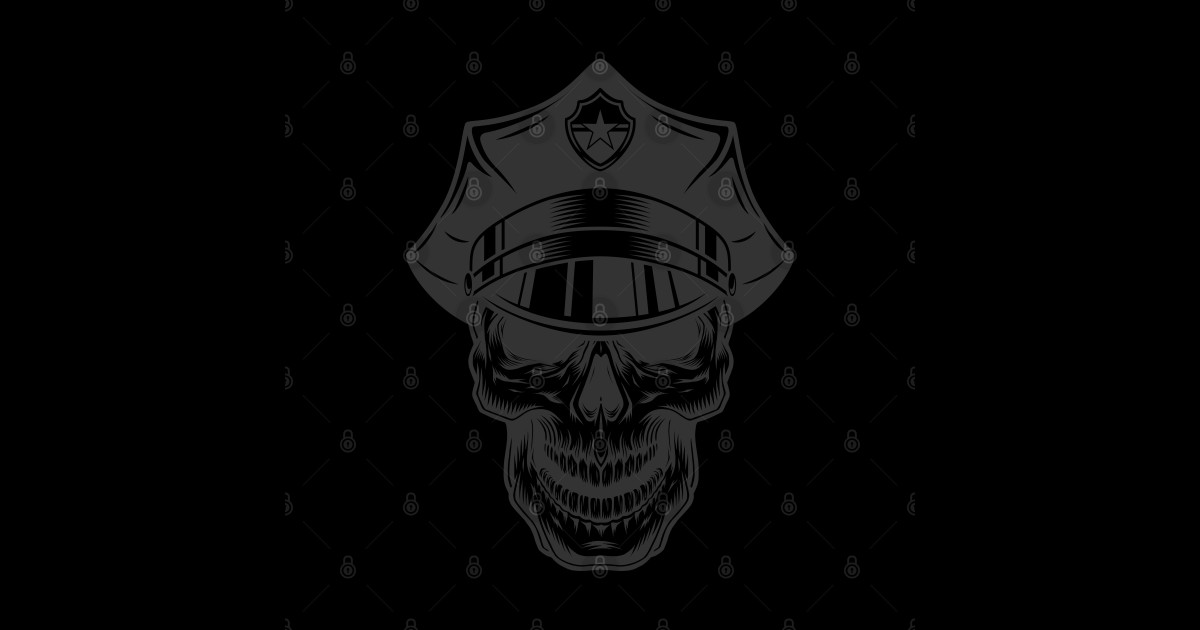 cop skull - Cop Skull - Sticker | TeePublic
