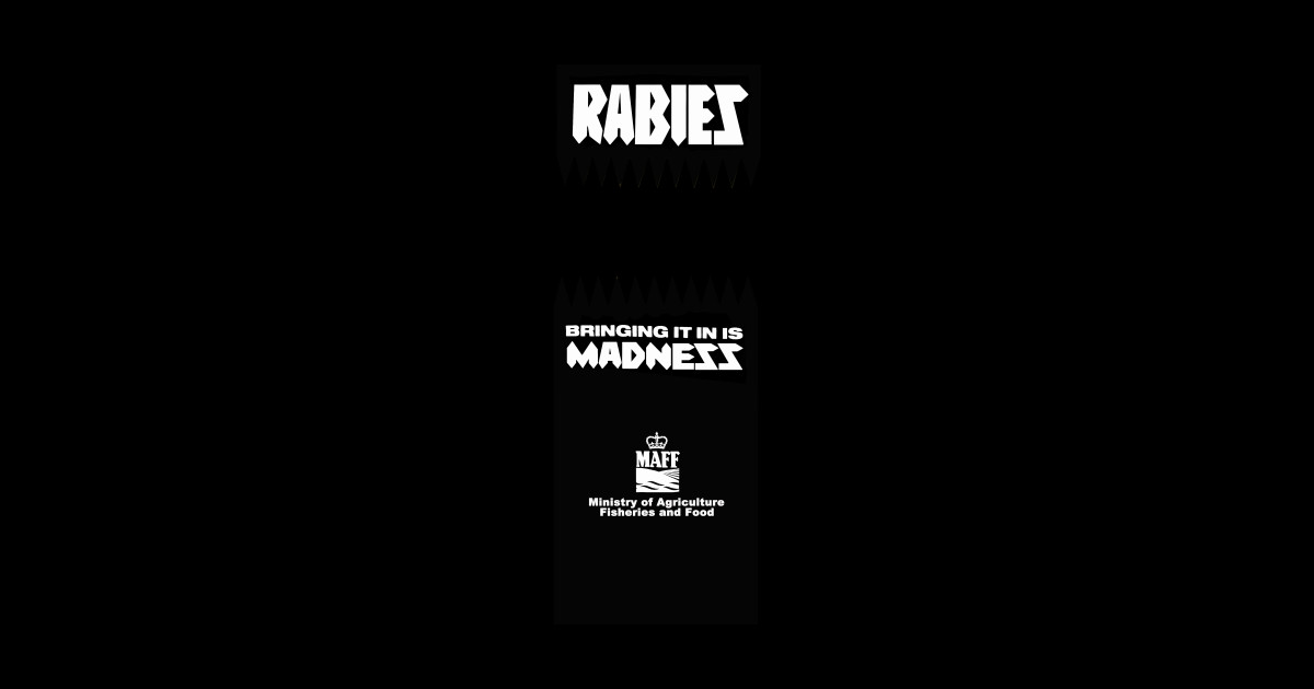 Classic MAFF 1980s rabies logo - Rabies - Sticker | TeePublic