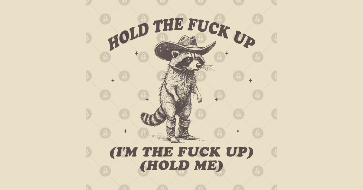 Western cowboy raccoon silly meme shirt, weird t shirt, unhinged t ...