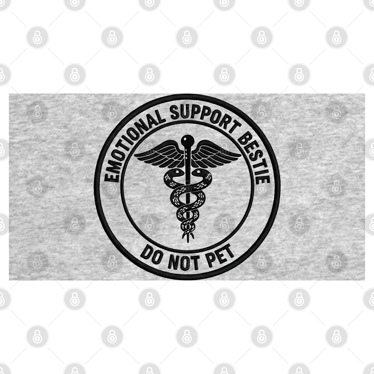 Emotional Support Bestie Black Patch Design - Minimalist Medical Humor ...