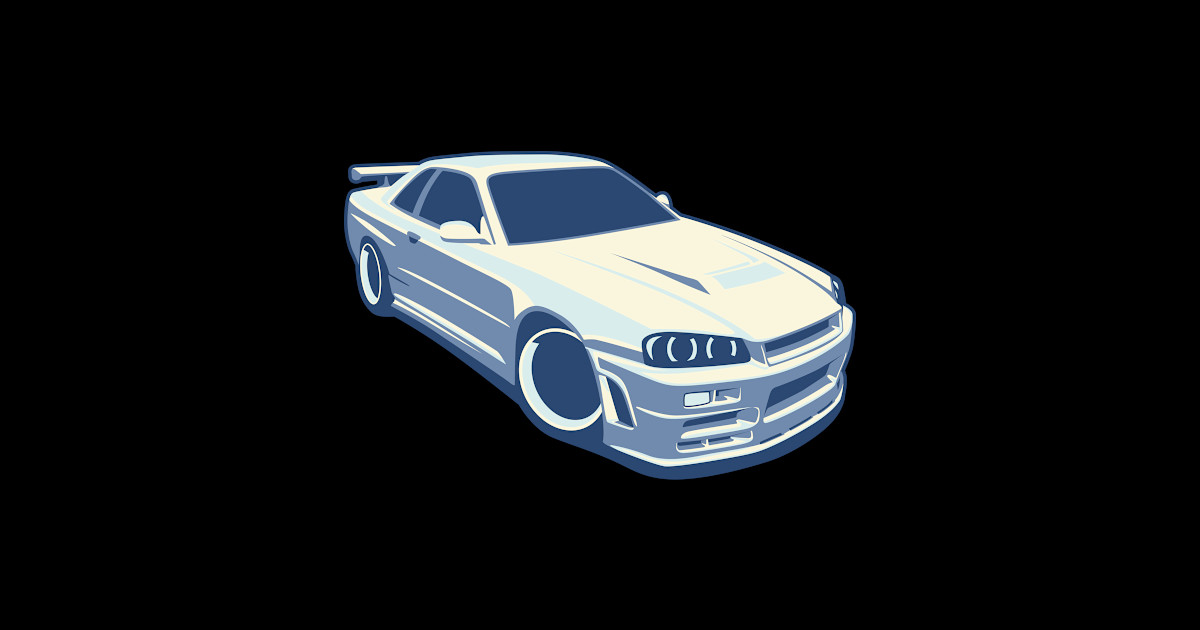 NISSAN GT-R34 SKYLINE - Nissan Skyline Gtr R34 - Posters and Art Prints ...