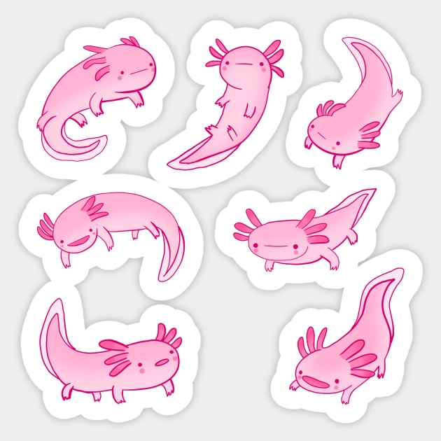 Cute axolotls pack - Axolotl - Sticker | TeePublic