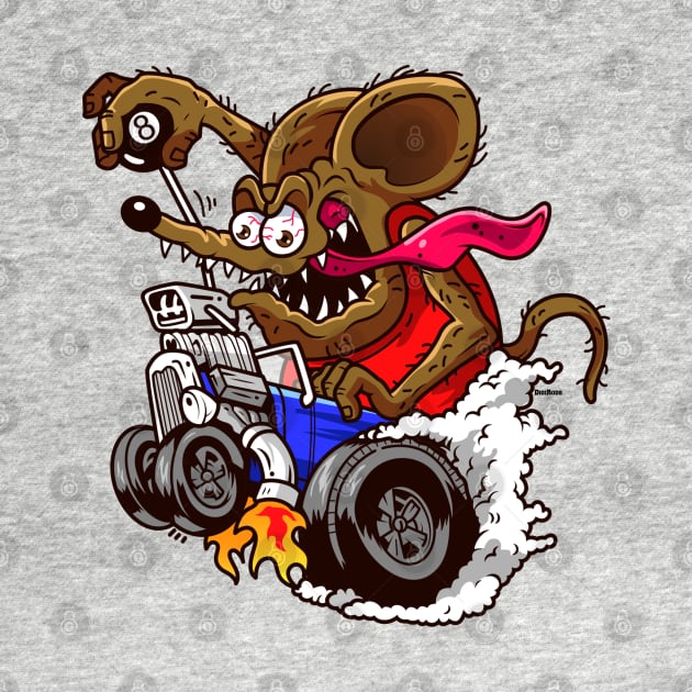 DigiRods Rat Rod Rider Classic Hot Rod 8 Ball Shifter Cartoon Car Art ...