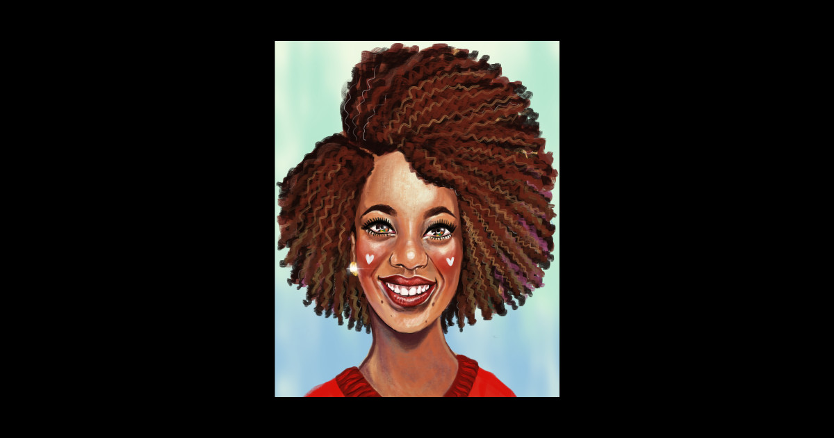 Curly Fro - Natural Hair - Sticker | TeePublic