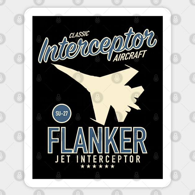 SU-27 Flanker - Russian Su27 Flanker - Sticker | TeePublic