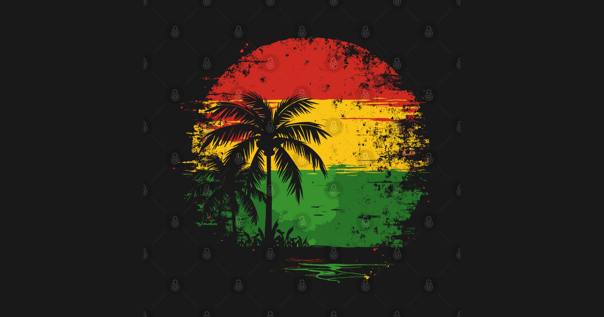 Vintage Reggae Sunset - Reggae - T-Shirt | TeePublic