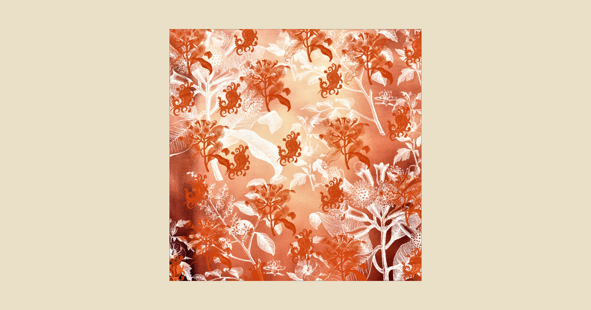 Copper Floral - Copper - T-Shirt | TeePublic