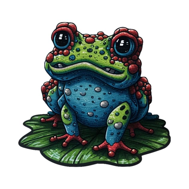 Cartoon colourful toad - Frogs - T-Shirt | TeePublic