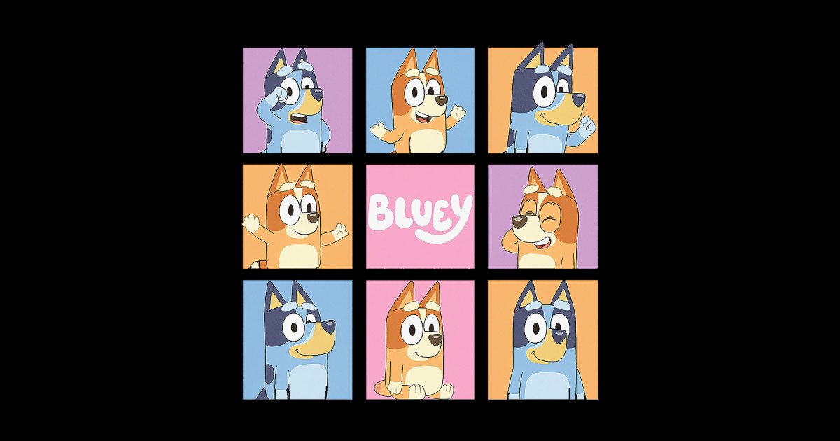 Cute Bluey Friend Family Vintage Cartoon - Bluey - Sticker | TeePublic