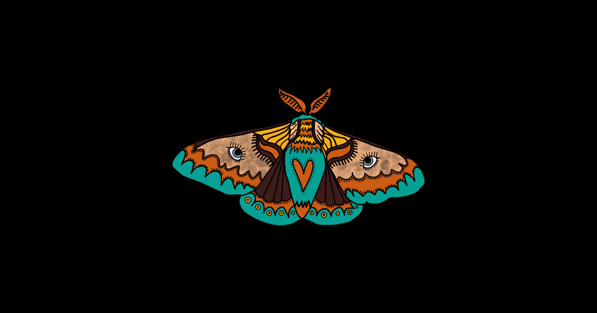 Heart Moth - Gold - Sticker | TeePublic