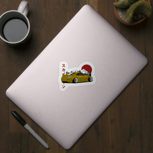 350Z JDM Widebody Cityscape Art - 350z - Sticker | TeePublic