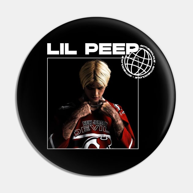 Lil Peep in Red Design - Lil Peep - Pin | TeePublic