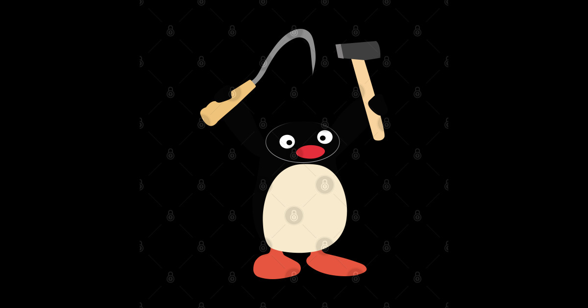Communist Pingu with Hammer and Sickle meme - Pingu - Mask | TeePublic Communist Pingu with Hammer and Sickle meme - Pingu - Mask | TeePublic