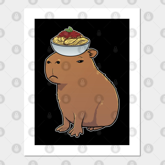 Capybara with Spaghetti Bolognese on its head - Capybaras - Posters and ...
