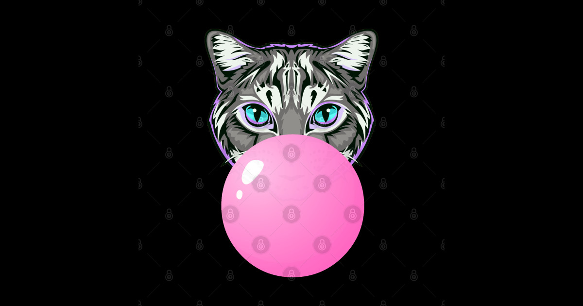 Pink Bubblegum Cat Bubblegum Sticker TeePublic pink-bubblegum-cat-bubblegum-sticker-teepublic