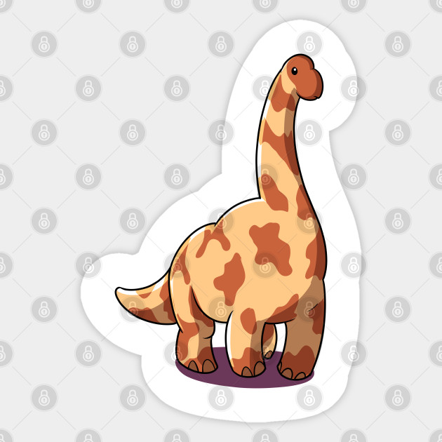 Cartoon Brachiosaurus - Kawaii Brachiosaurus - Sticker | TeePublic