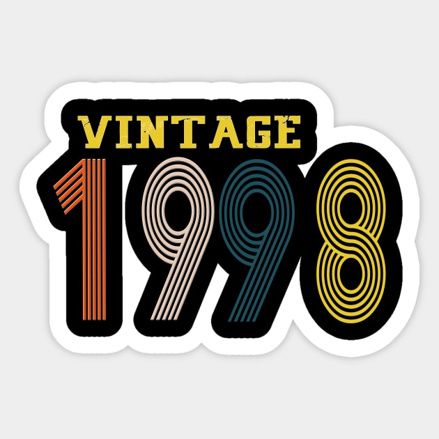 1998 vintage retro year - 1998 Vintage Retro Year - Sticker | TeePublic