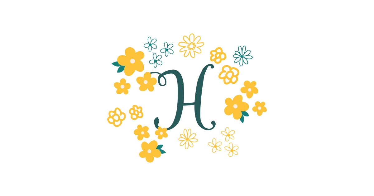 Alphabet letter h yellow floral design - Letter H Yellow Floral - T ...