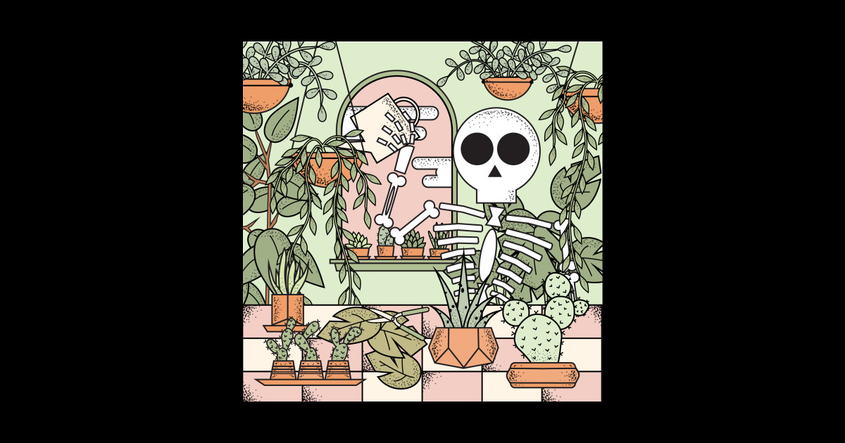 Skeleton Garden - Skeleton - Sticker | TeePublic