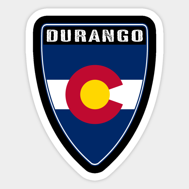 Durango Colorado Shield - Durango Colorado Shield - Sticker | TeePublic