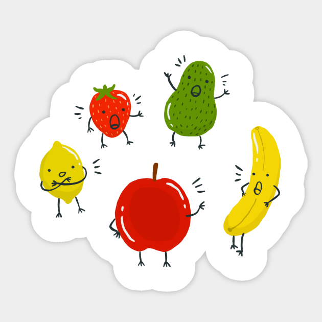 Fruitful Discussion - Fruits And Vegetables - Sticker | TeePublic