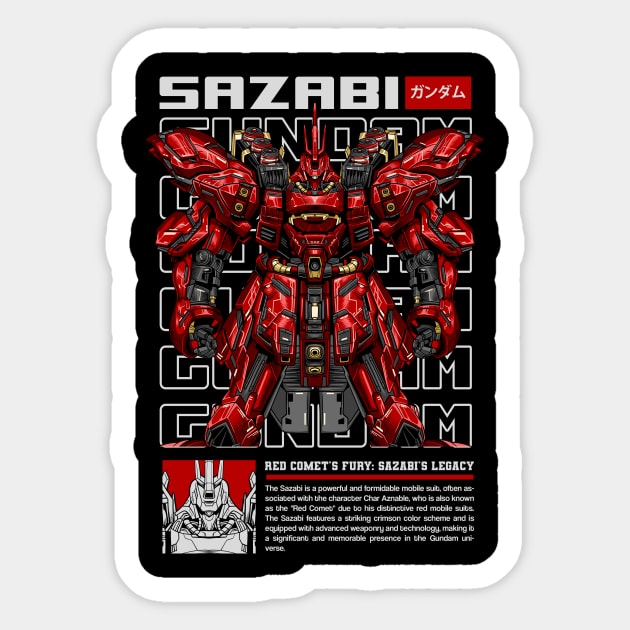 Sazabi Gundam Series - Gundam Sazabi - Sticker | TeePublic