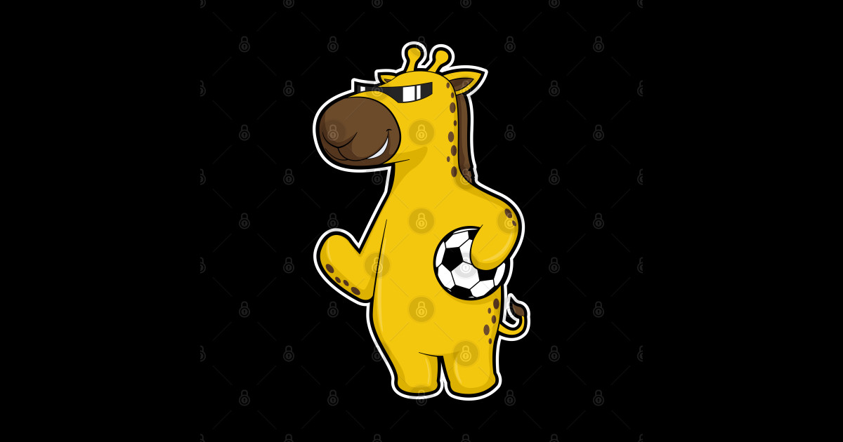 Giraffe as Soccer player with Soccer ball - Giraffe - Sticker | TeePublic