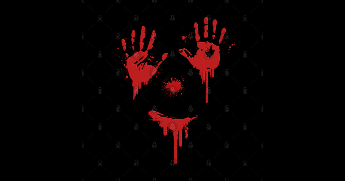 Bloody Hands Smile Halloween - Funny Hands Bloody Smile Halloween ...