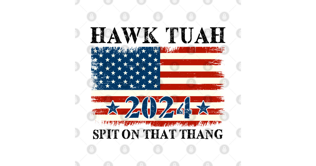 American Flag Hawk Tuah 24 Spit On That Thang Retro - Hawk Tuah 24 - T ...
