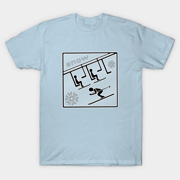 雪 / Snow (Ice Blue BackGround) - Snow - T-Shirt | TeePublic