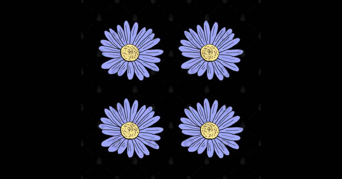 Blue Daisy Doodle Pack - Blue Daisy - Sticker | TeePublic