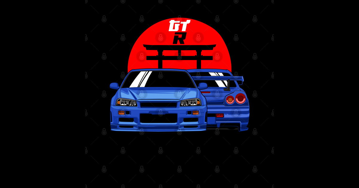R34 JDM - japan car - Nissan Skyline Gtr R34 - Sticker | TeePublic